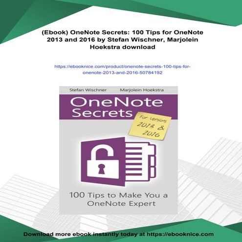 (Ebook) OneNote Secrets: 100 Tips for OneNote 2013 and 2016 by Stefan ...