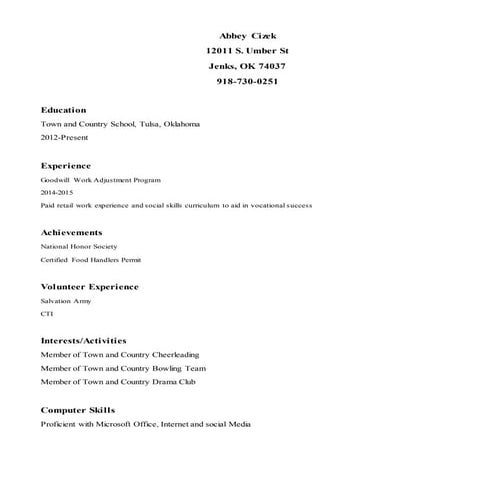 Jean White Resume | PDF