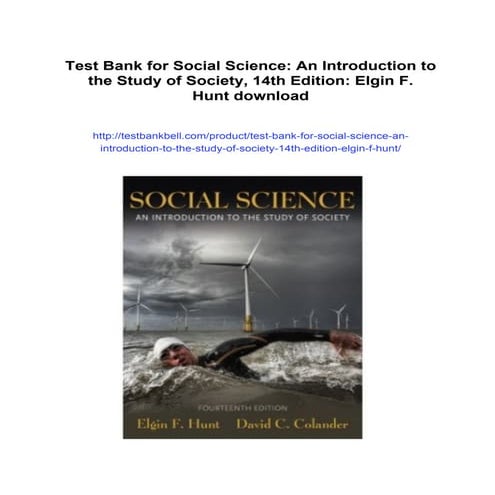 Test Bank for Social Science: An Introduction to the Study of Society ...