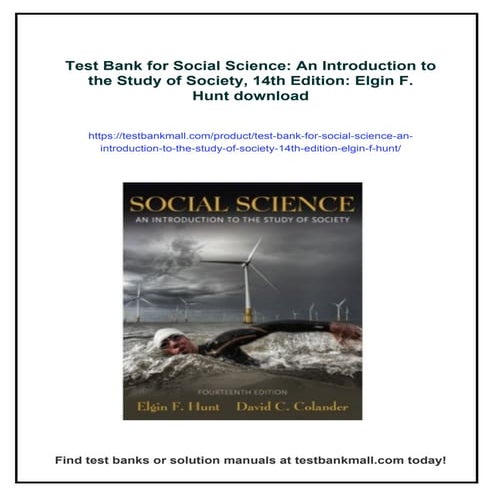 Test Bank for Social Science: An Introduction to the Study of Society ...