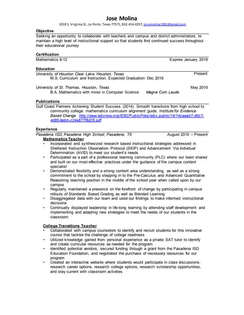 Hunter Resume Complete | DOC | College Education | Education