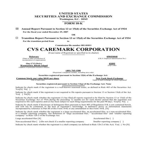 CVS Caremark 2007 Form 10-K | PDF