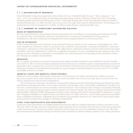 United Health Group [PDF Document] Notes to the Consolidated Financial ...