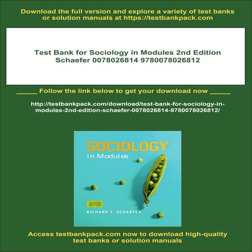 Test Bank for Sociology in Modules 2nd Edition Schaefer 0078026814 ...
