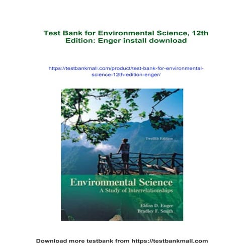 Test Bank for Environmental Science, 12th Edition: Enger | PDF