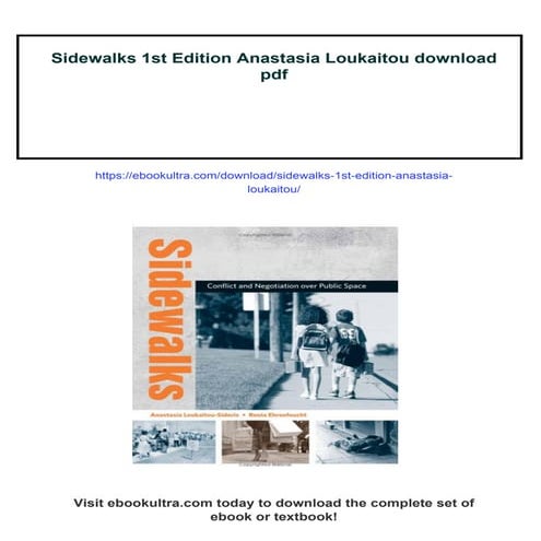 Sidewalks 1st Edition Anastasia Loukaitou | PDF