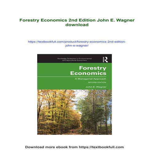 Forestry Economics 2nd Edition John E. Wagner | PDF