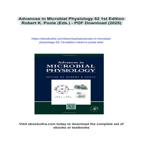 Advances in Microbial Physiology 52 1st Edition Robert K. Poole (Eds ...