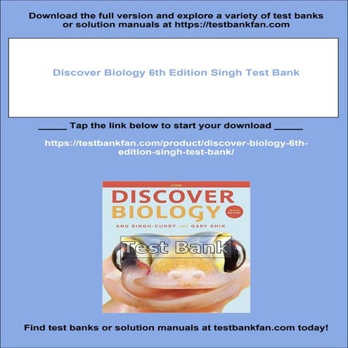 Discover Biology 6th Edition Singh Test Bank | PDF