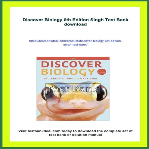Discover Biology 6th Edition Singh Test Bank | PDF