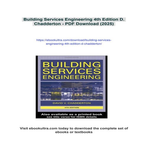 Building Services Engineering 4th Edition D. Chadderton | PDF