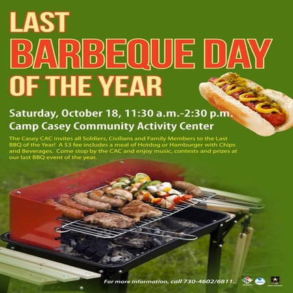 Last Day BBQ, October 18 | PDF