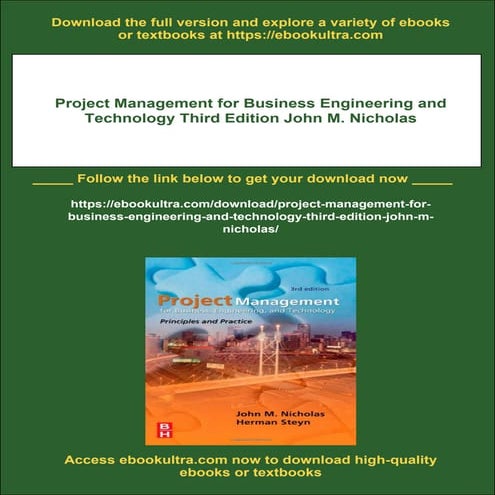 Project Management for Business Engineering and Technology Third ...