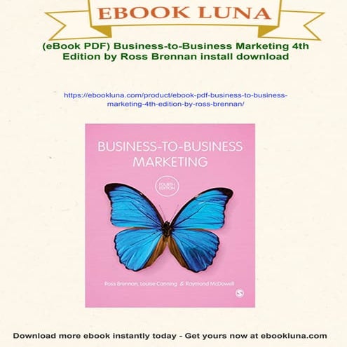 (eBook PDF) Business-to-Business Marketing 4th Edition by Ross Brennan ...