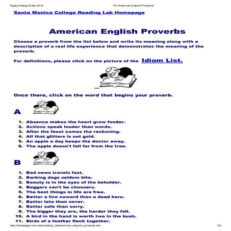 101 american english proverbs | PDF