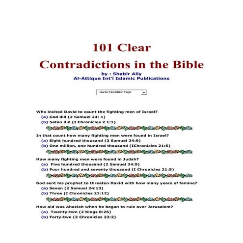 101 clear contradictions in the bible | PDF