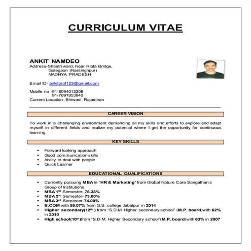 Resume ANKIT | DOCX