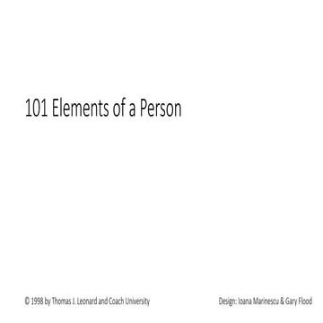 101 Elements of a Person - Virtual Coaching Tool | PPTX