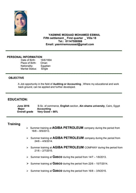 Sarah Ayman Afifi CV | PDF