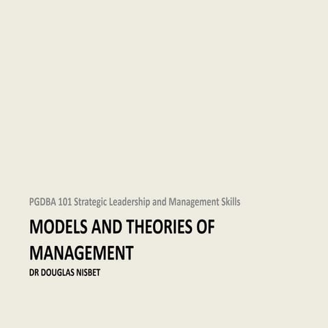 101 lect3 models_management | PPT