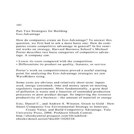 101Part Two Strategies for BuildingEco-AdvantageHow .docx