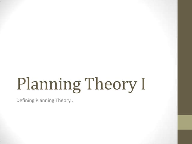 Urban Planning theories and models | PPT