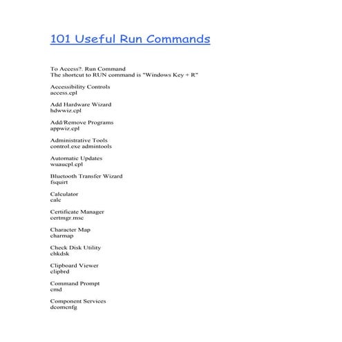 101 run commands | PDF
