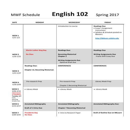 Assignment 3 Schedule | PDF