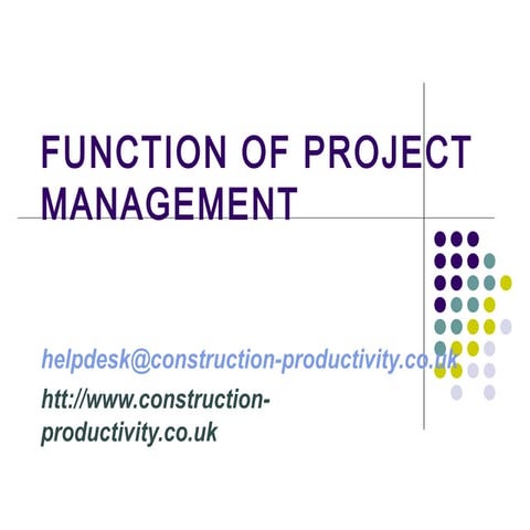 102 Project Manager's Function | PPT