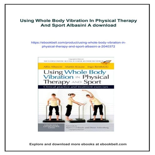 Using Whole Body Vibration In Physical Therapy And Sport Albasini A | PDF
