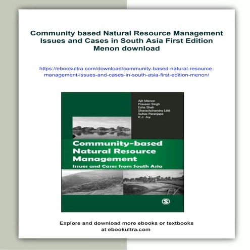 Community based Natural Resource Management Issues and Cases in South ...