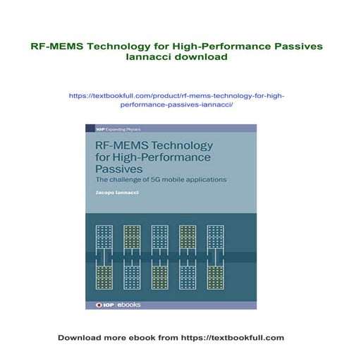 RF-MEMS Technology for High-Performance Passives Iannacci | PDF