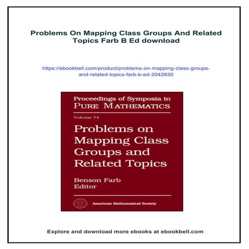 Problems On Mapping Class Groups And Related Topics Farb B Ed | PDF