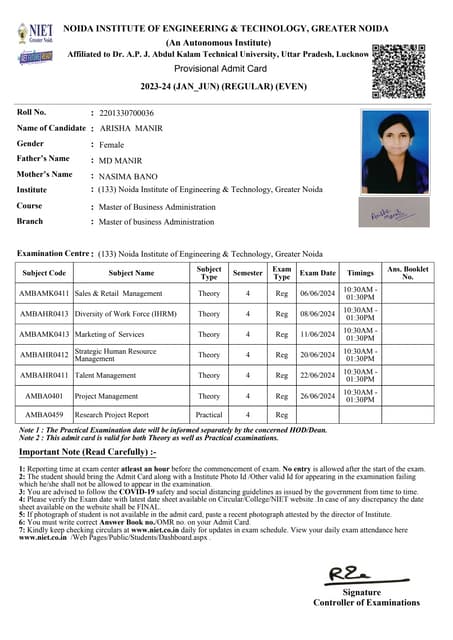 admit card format for polytechnic admissions | PDF