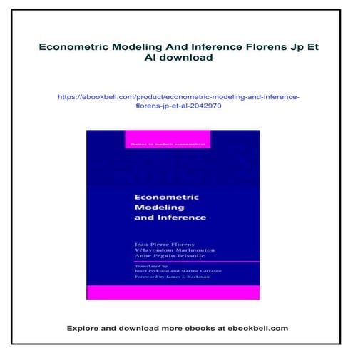 Econometric Modeling And Inference Florens Jp Et Al | PDF