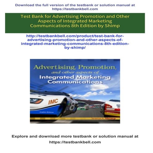 Test Bank for Advertising Promotion and Other Aspects of Integrated ...