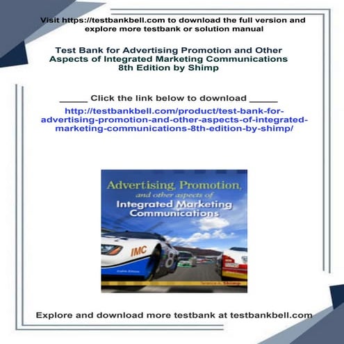 Complete Answer Guide for Test Bank for Advertising Promotion and Other ...