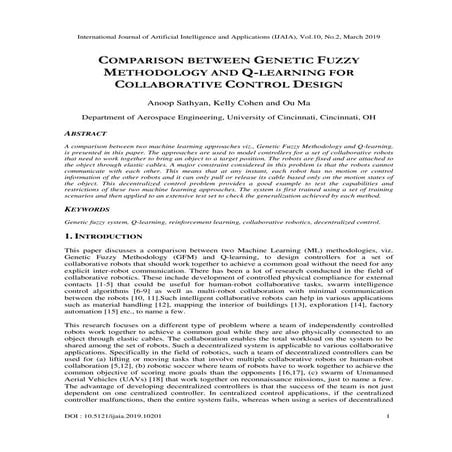 COMPARISON BETWEEN GENETIC FUZZY METHODOLOGY AND Q-LEARNING FOR ...