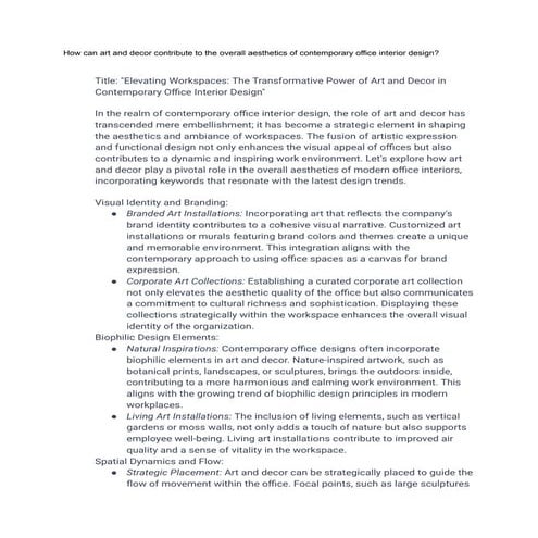 Interior design office layout case study. | PDF