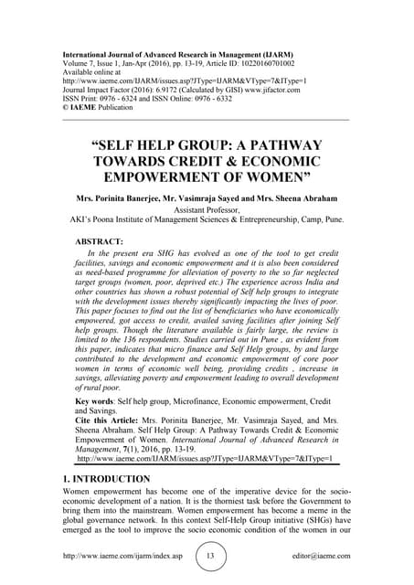 Economics class-12-project-on-self-help-group | PDF