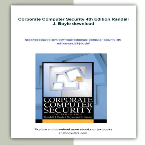 Corporate Computer Security 4th Edition Randall J. Boyle | PDF