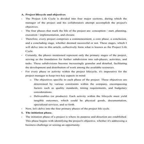 Manage a successfull business project assignment | PDF