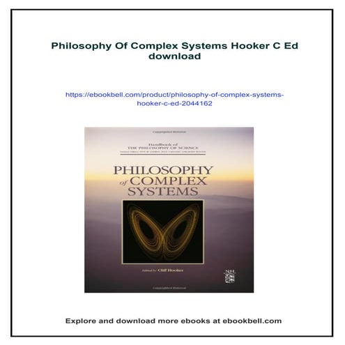 Philosophy Of Complex Systems Hooker C Ed | PDF