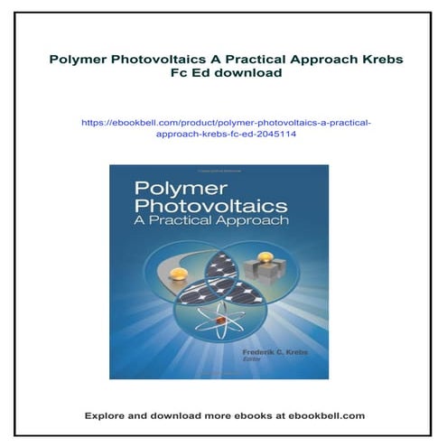 Polymer Photovoltaics A Practical Approach Krebs Fc Ed | PDF