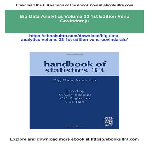 Big Data Analytics Volume 33 1st Edition Venu Govindaraju 2024 Scribd Download | PDF