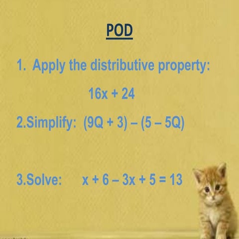 Multi step equations power point | PPT