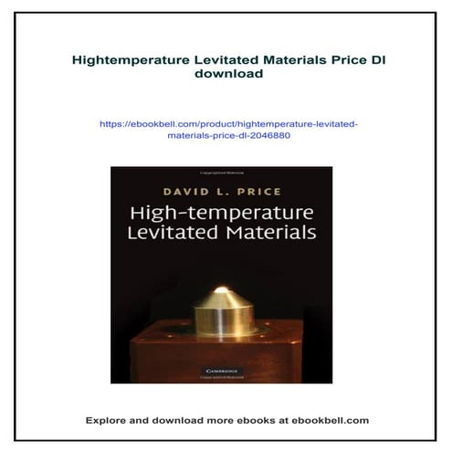 Hightemperature Levitated Materials Price Dl | PDF