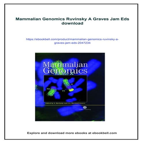 Mammalian Genomics Ruvinsky A Graves Jam Eds | PDF