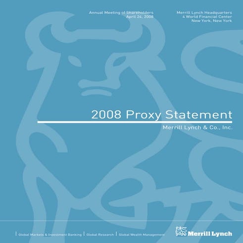 Merrill lynch 2008 Proxy Statement | PDF