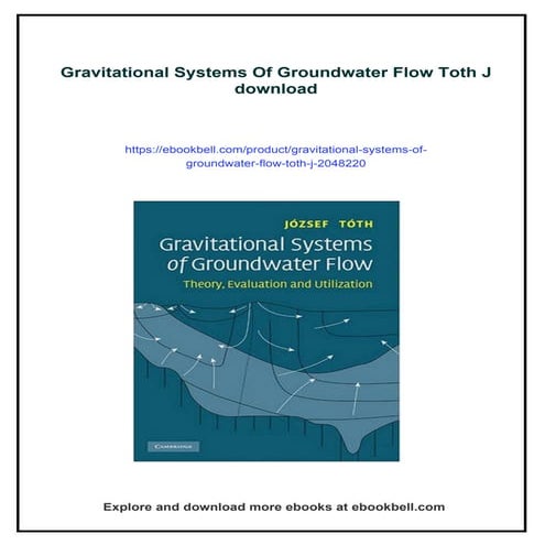 Gravitational Systems Of Groundwater Flow Toth J | PDF